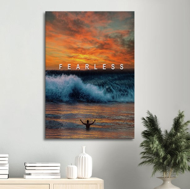 Fearless Swimmer Motivational Canvas Print – Planet Wall Art